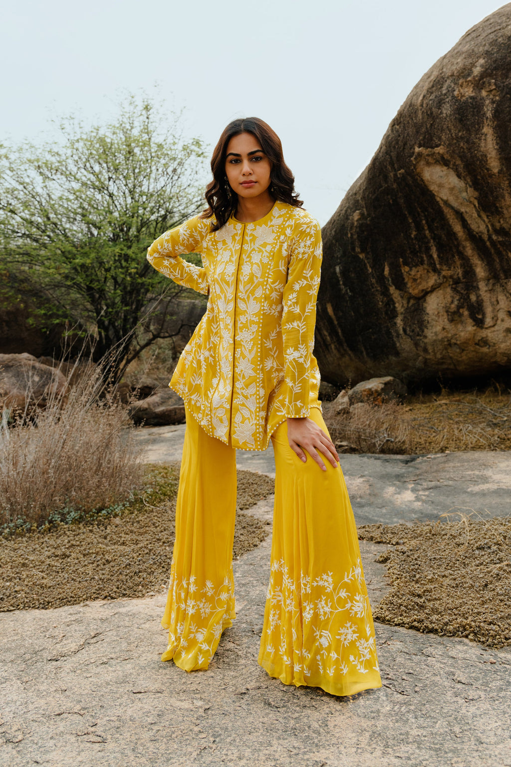 Yellow Lyra Kurta set – Mishru